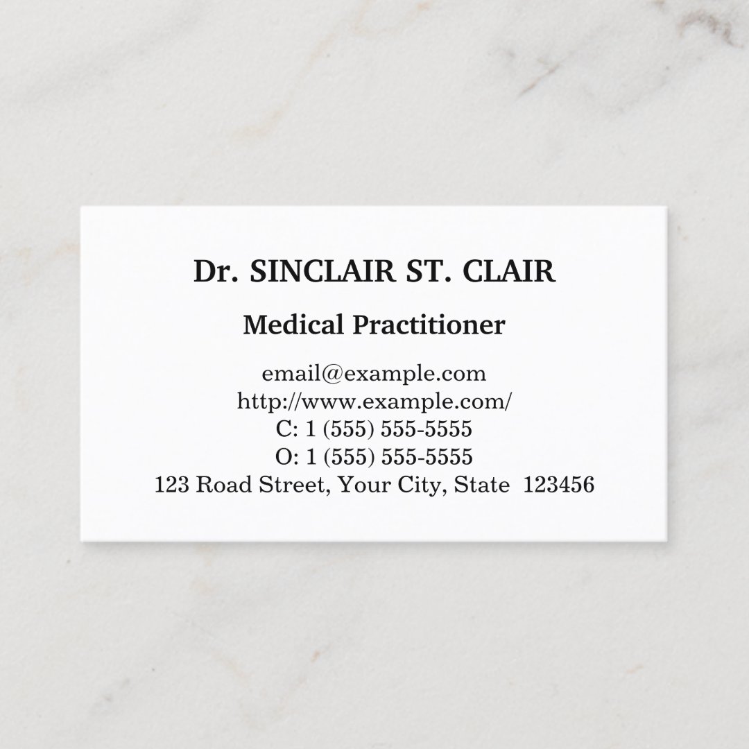 Plain, Minimalist & Basic Business Card | Zazzle