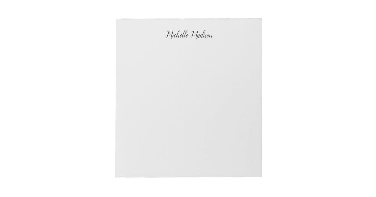 Plain Minimalist Modern Handwriting Calligraphy Notepad | Zazzle
