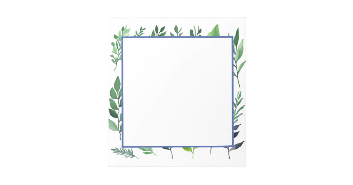 Plain Modern Minimalist Floral Greenery Notepad | Zazzle