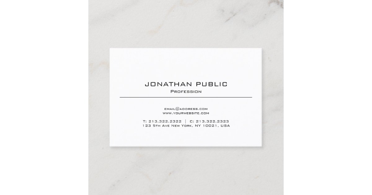 Plain Modern Simple Design Elegant Professional Business Card | Zazzle