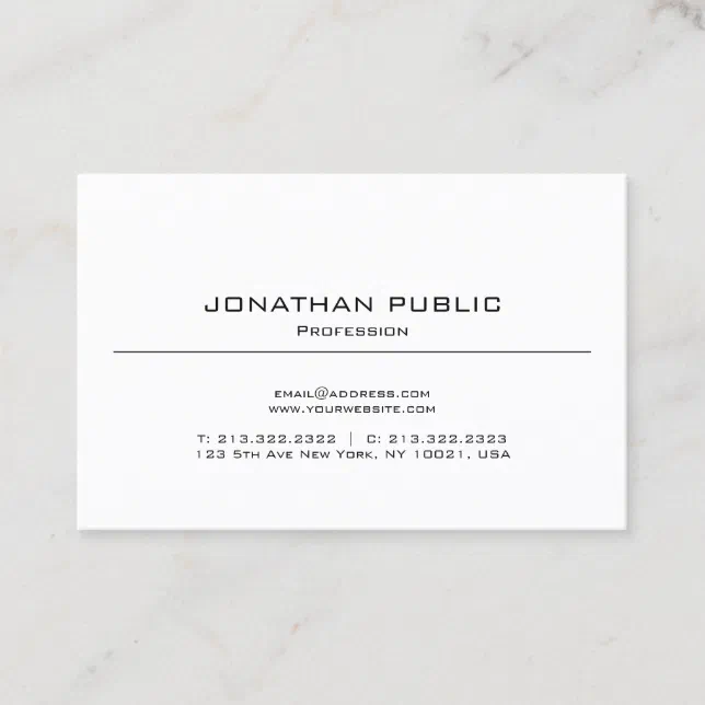 Plain Modern Simple Design Elegant Professional Business Card | Zazzle