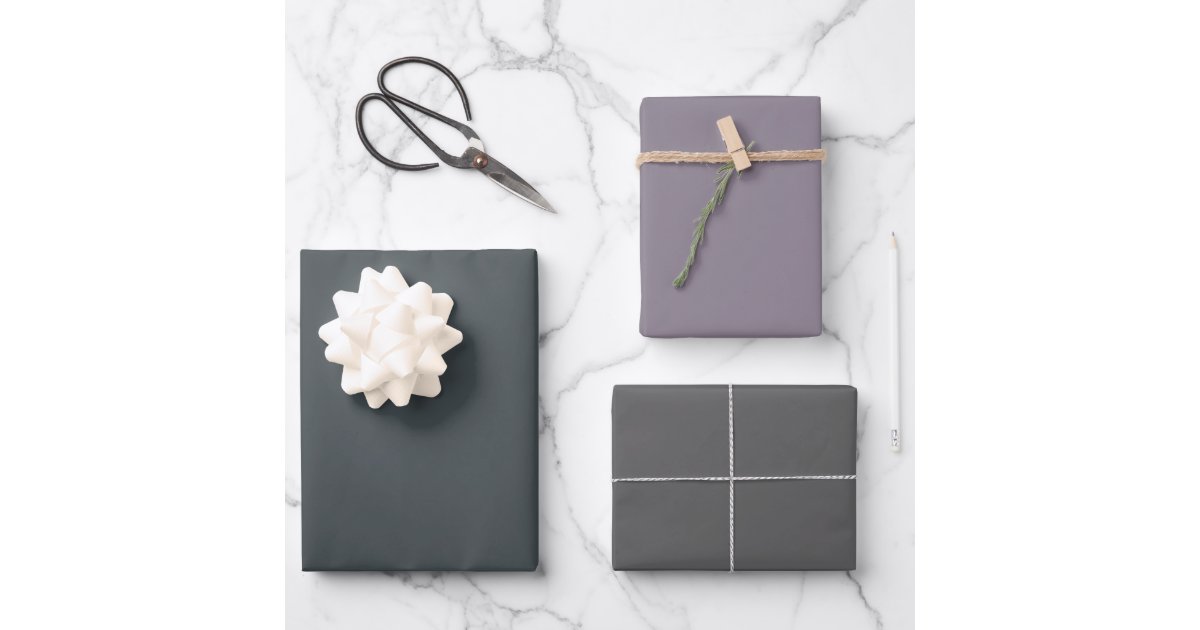 Plain Outer Space Rocket Gray Shades 3 Tones Wrapping Paper Sheets | Zazzle