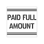 Plain "PAID FULL AMOUNT" Rubber Stamp | Zazzle