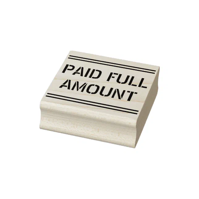 Plain "PAID FULL AMOUNT" Rubber Stamp | Zazzle