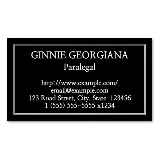 Plain Paralegal Magnetic Business Card | Zazzle.com