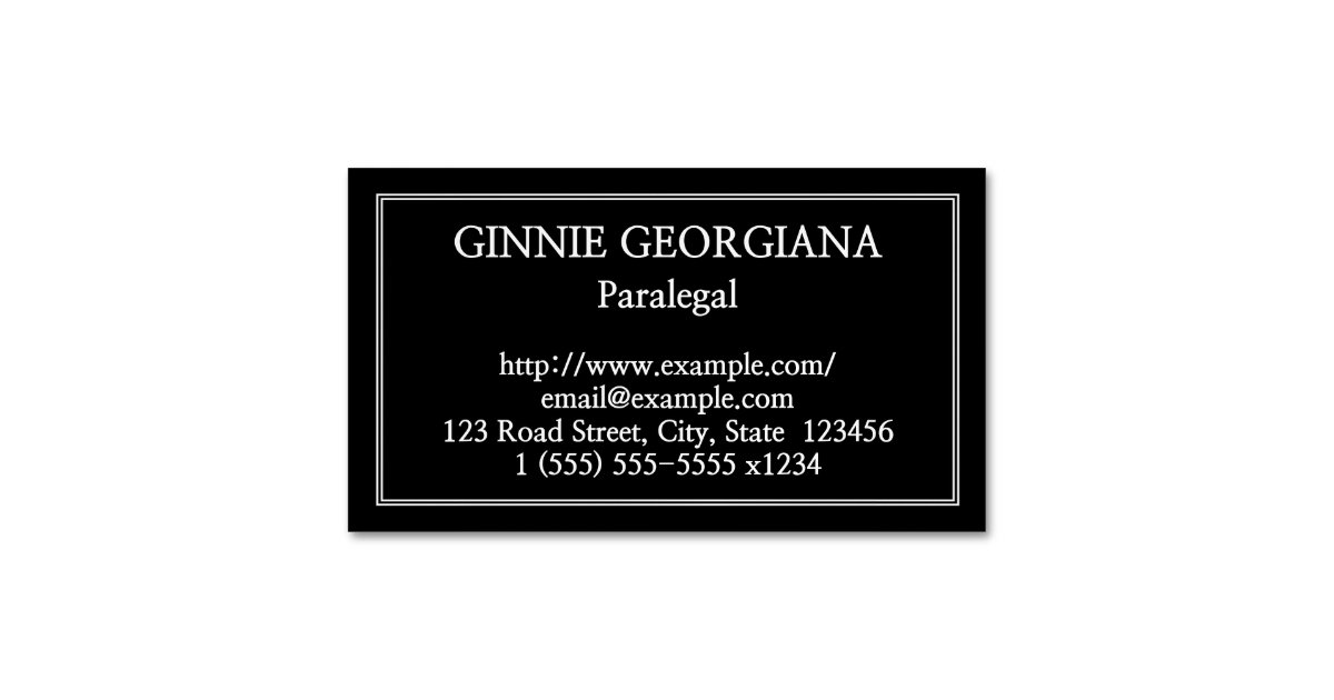 Plain Paralegal Magnetic Business Card | Zazzle