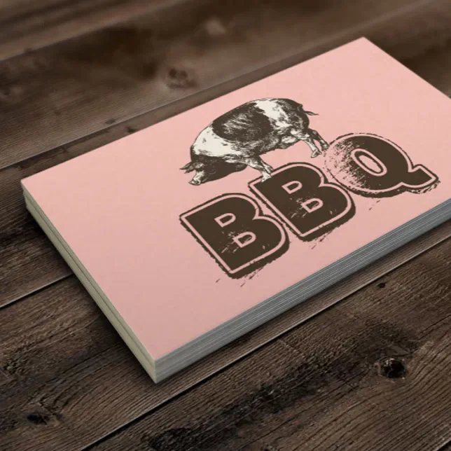 Plain Pink BBQ Pork Business Card | Zazzle