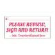 Plain "PLEASE REVIEW, SIGN AND RETURN" + Name Self-inking Stamp | Zazzle