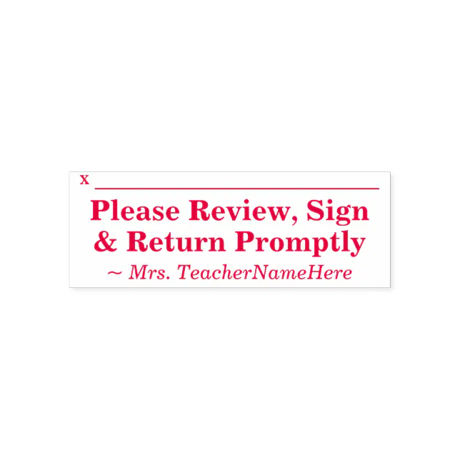 Plain "Please Review, Sign & Return Promptly" Self-inking Stamp | Zazzle