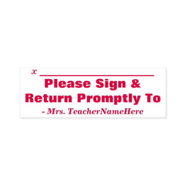 Plain "Please Sign & Return Promptly To" Self-inking Stamp | Zazzle