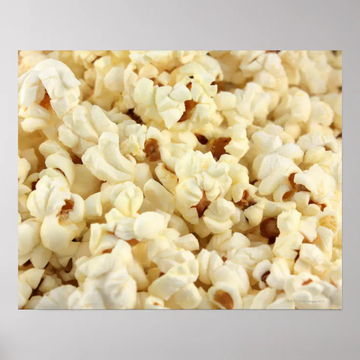 Plain popcorn close up. poster | Zazzle