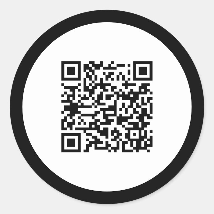 Plain QR Code Elegant Black Frame Professional Classic Round Sticker ...
