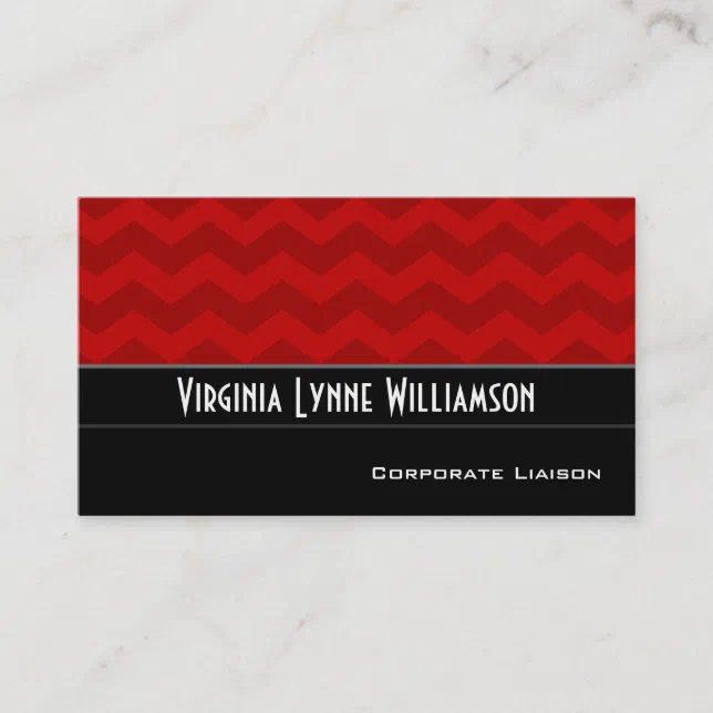 Plain Red Chevron Modern Business Cards | Zazzle