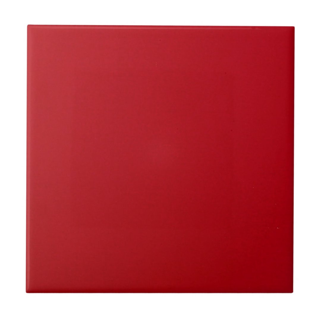 Plain Red Color Ceramic Tile | Zazzle