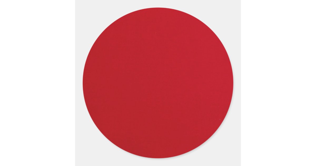 Plain Red Color Classic Round Sticker | Zazzle