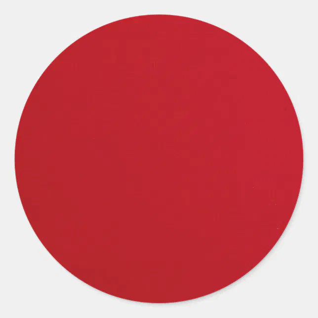Plain Red Color Classic Round Sticker | Zazzle