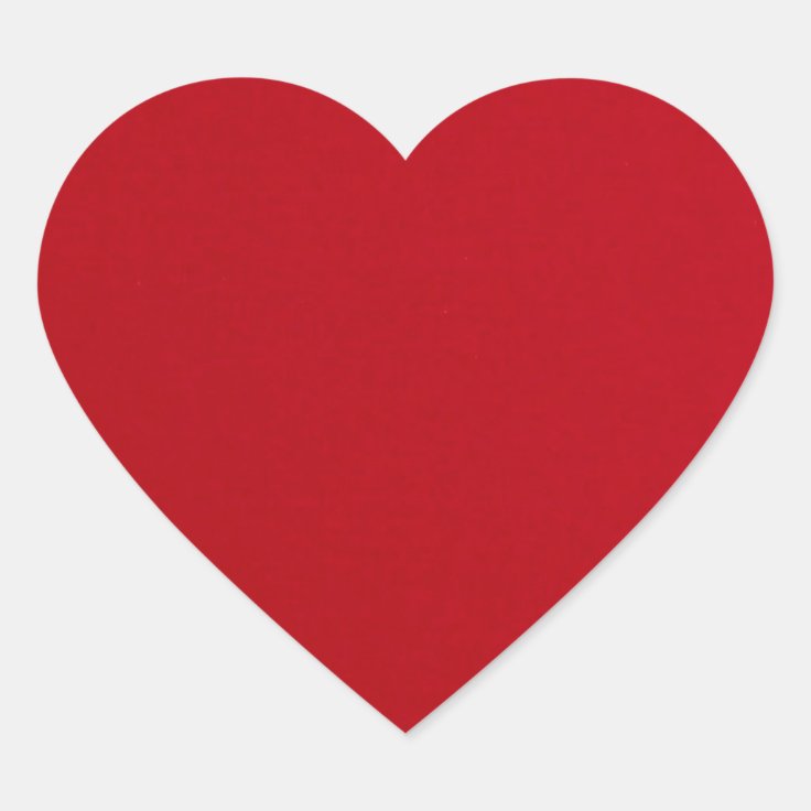 Plain Red Color Heart Sticker | Zazzle
