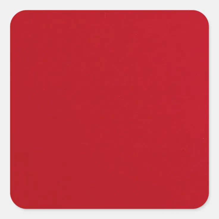 Plain Red Color Square Sticker | Zazzle