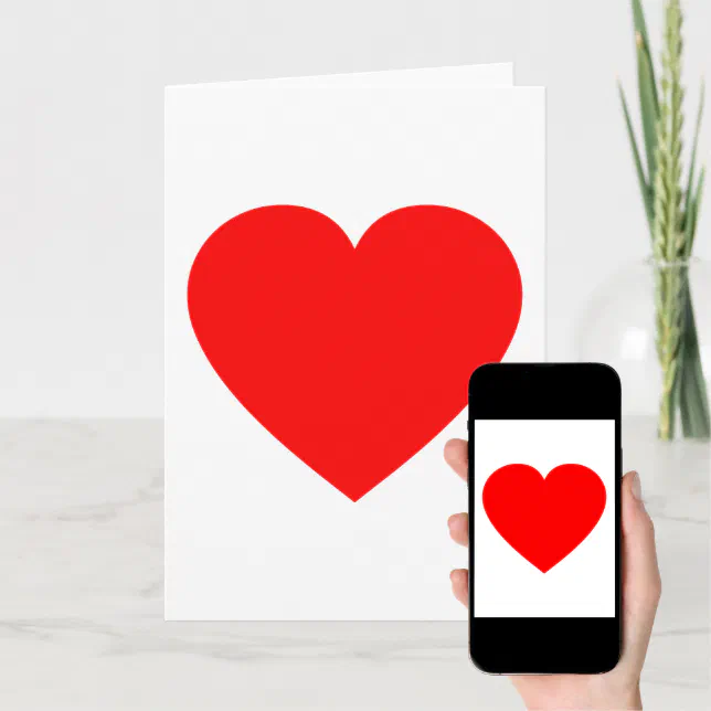 Plain Red Heart Card | Zazzle