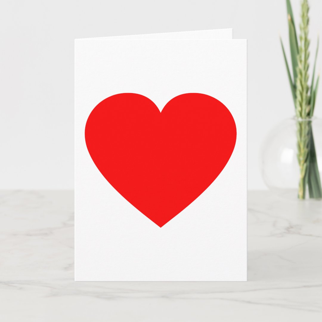 Plain Red Heart Card | Zazzle