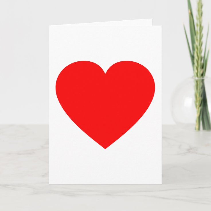 Plain Red Heart Card | Zazzle