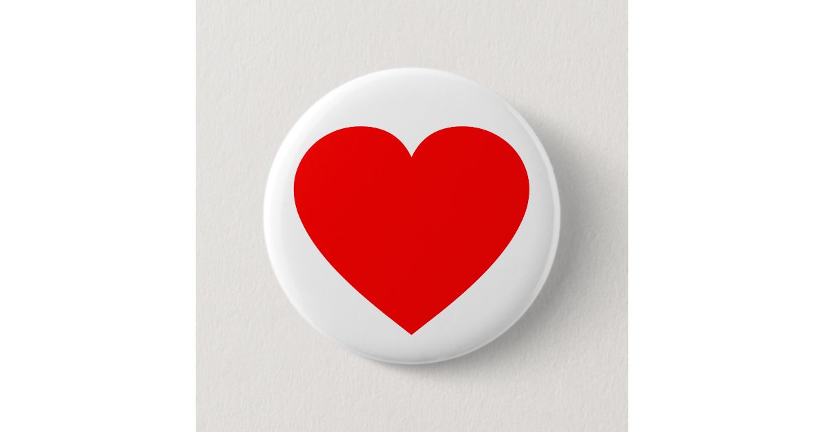 Plain Red Heart Pinback Button | Zazzle