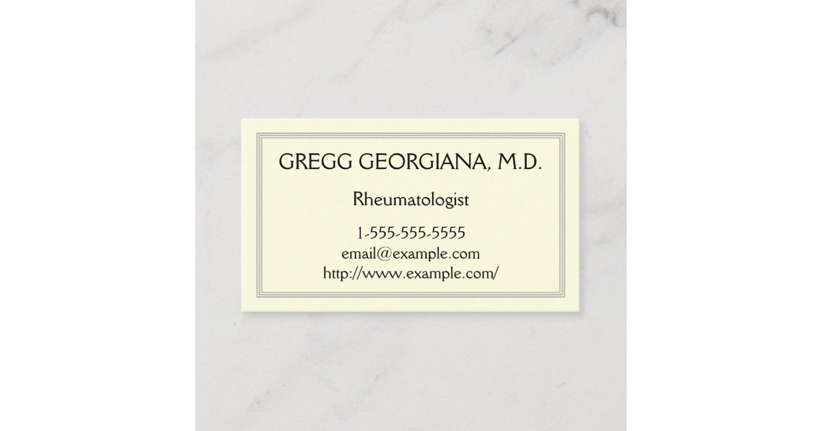 Plain Rheumatologist Business Card | Zazzle