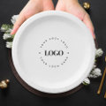 Plain Round Business Logo Company Event Minimalist Paper Plates | Zazzle