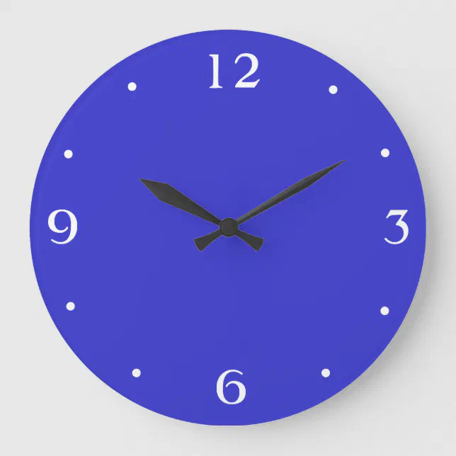 Plain Royal Blue and white> Plain Kitchen Clocks | Zazzle