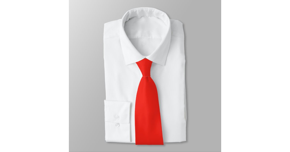 Plain Scarlet Red tie | Zazzle