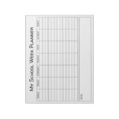 Plain School Week Planning Chart Notepad | Zazzle