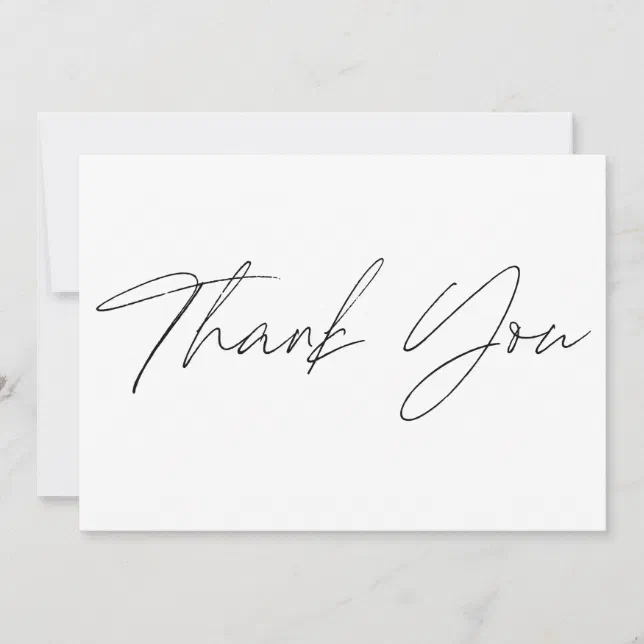 Plain Script Wedding Thank You Cards White | Zazzle
