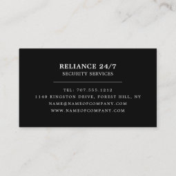 Plain Security Service Business Card | Zazzle