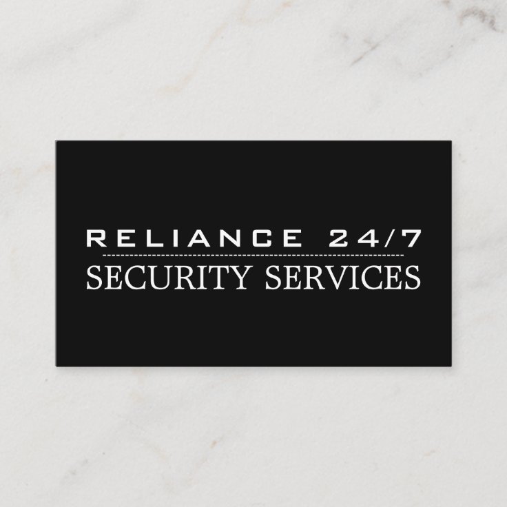 Plain Security Service Business Card | Zazzle
