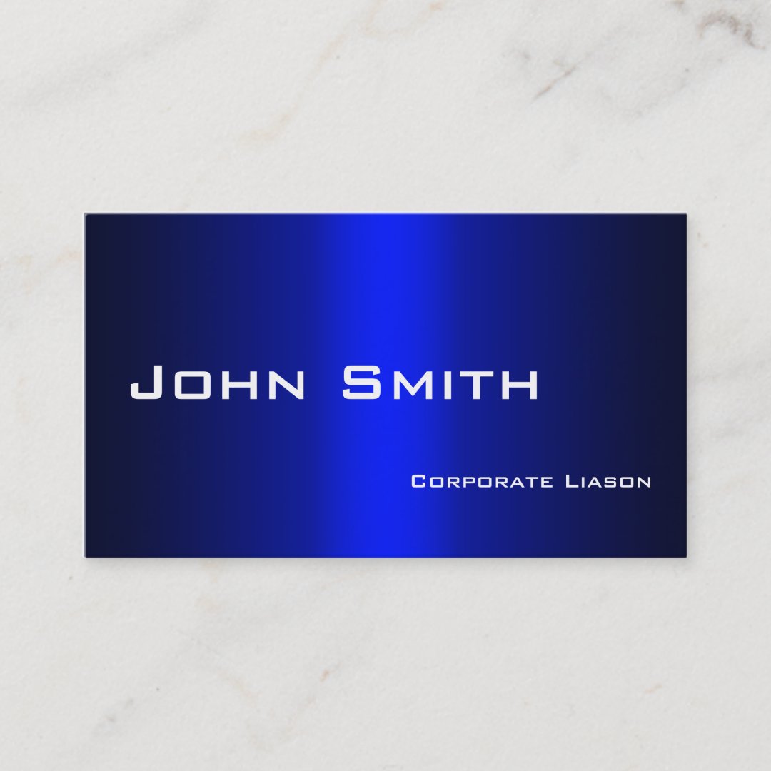 Plain Shades of Blue Professional Business Card | Zazzle
