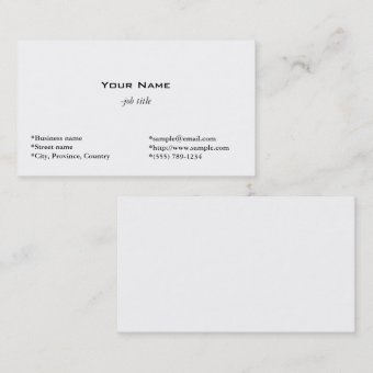 plain, simple and cool white profile card | Zazzle