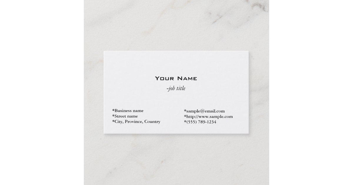 plain, simple and cool white profile card | Zazzle