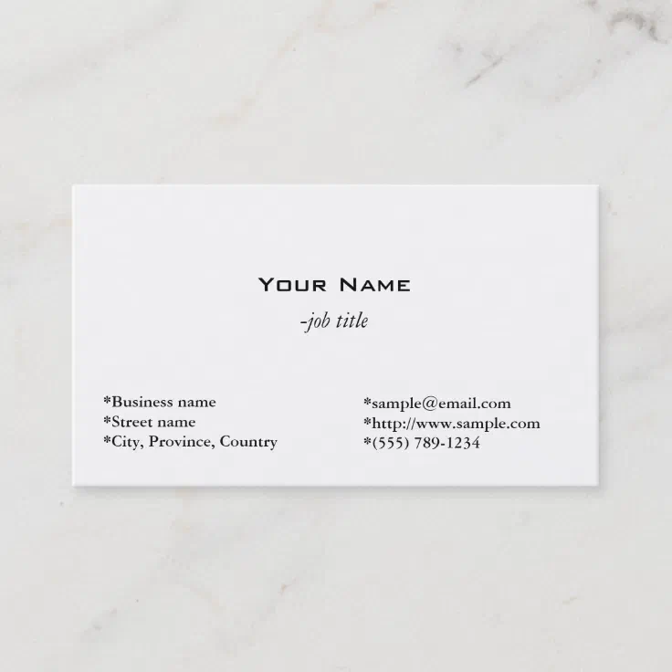 plain, simple and cool white profile card | Zazzle