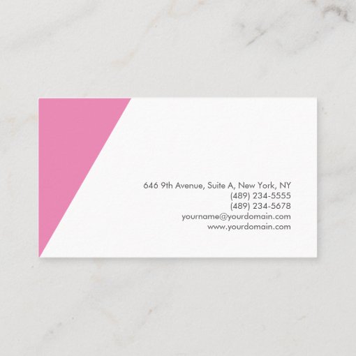 Plain Simple Feminine Minimalist Handwritten Pink Business Card | Zazzle