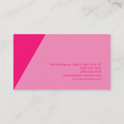 Plain Simple Feminine Minimalist Pink Business Card | Zazzle