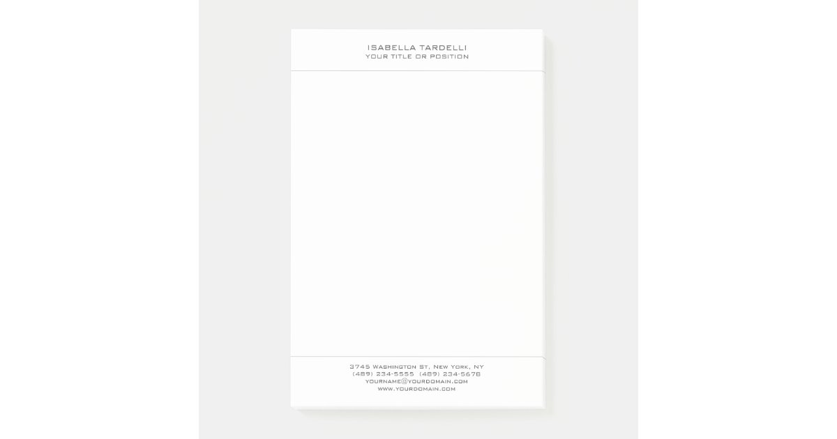 Plain Simple Minimalist Modern Professional Post-it Notes | Zazzle
