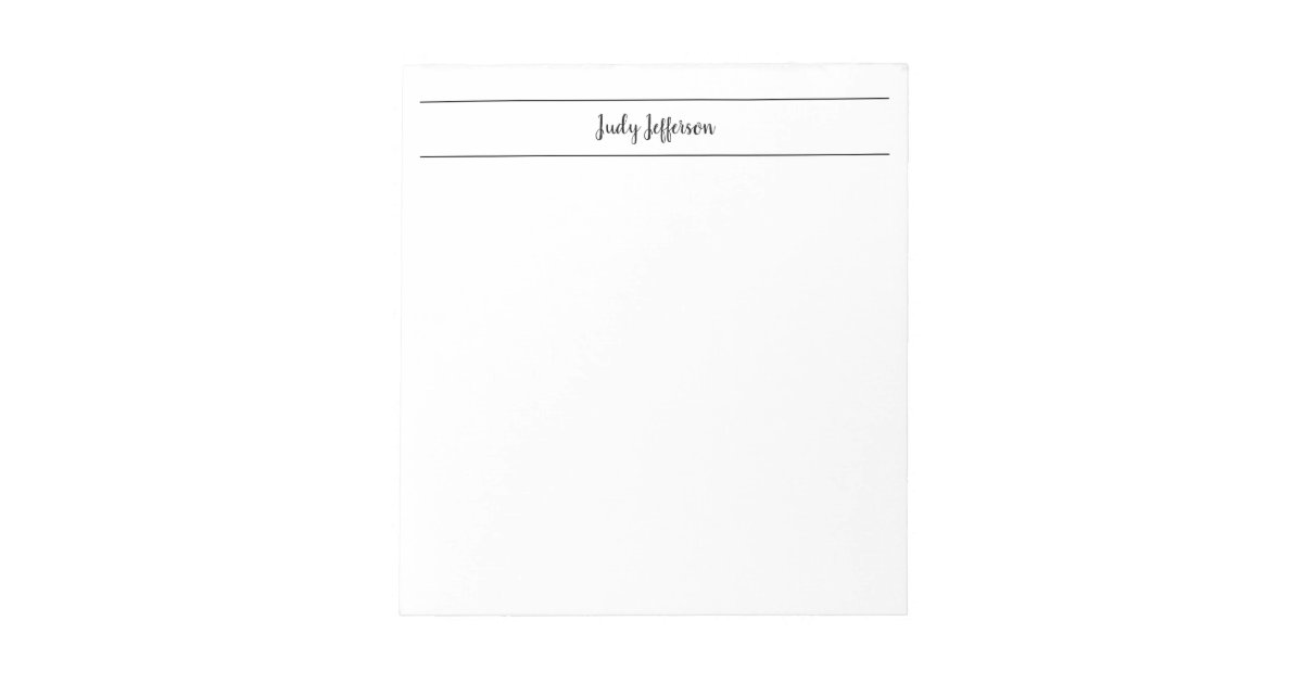 Plain Simple Modern Minimalist Handwriting Notepad | Zazzle