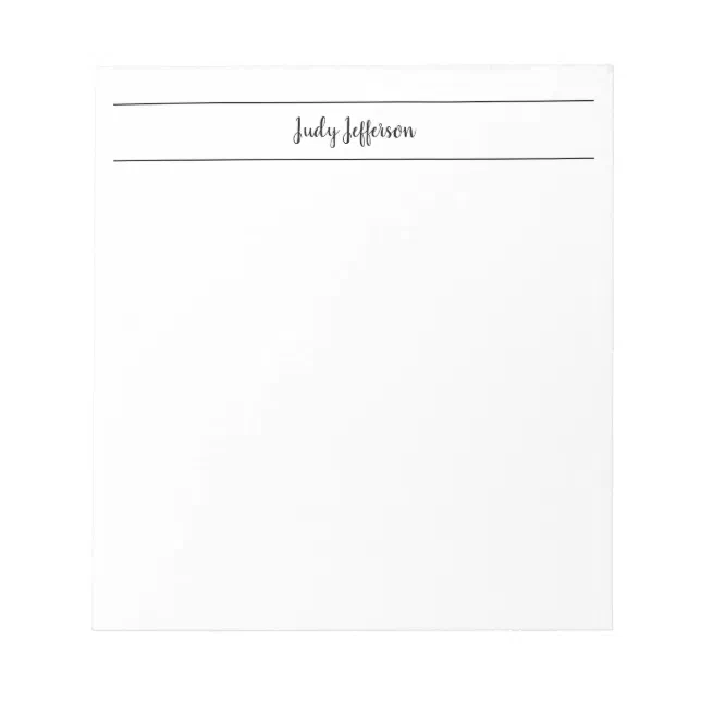 Plain Simple Modern Minimalist Handwriting Notepad | Zazzle