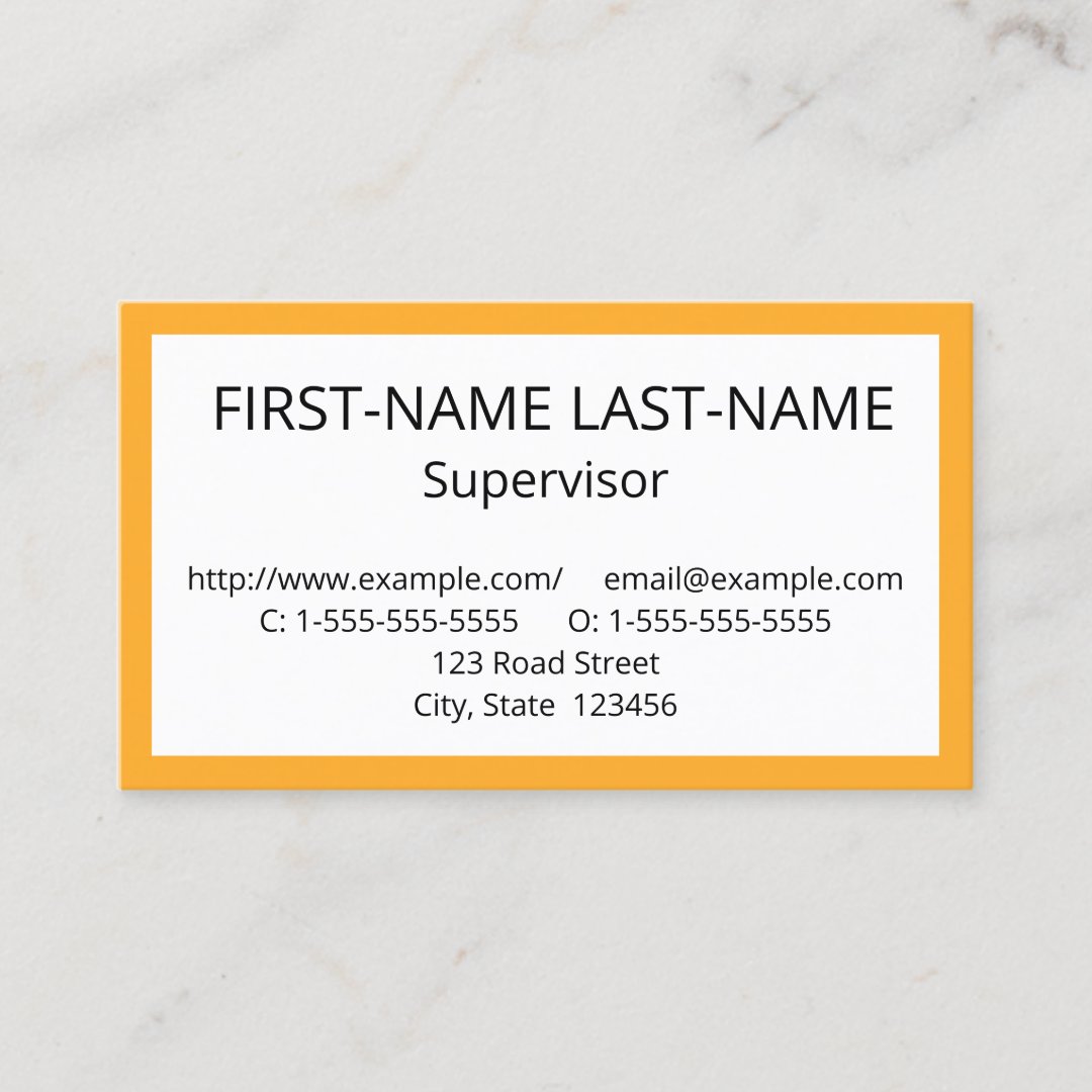 Plain & Simple Supervisor Business Card | Zazzle