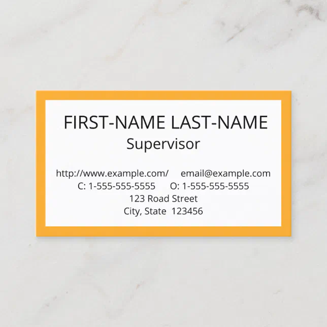 Plain & Simple Supervisor Business Card | Zazzle