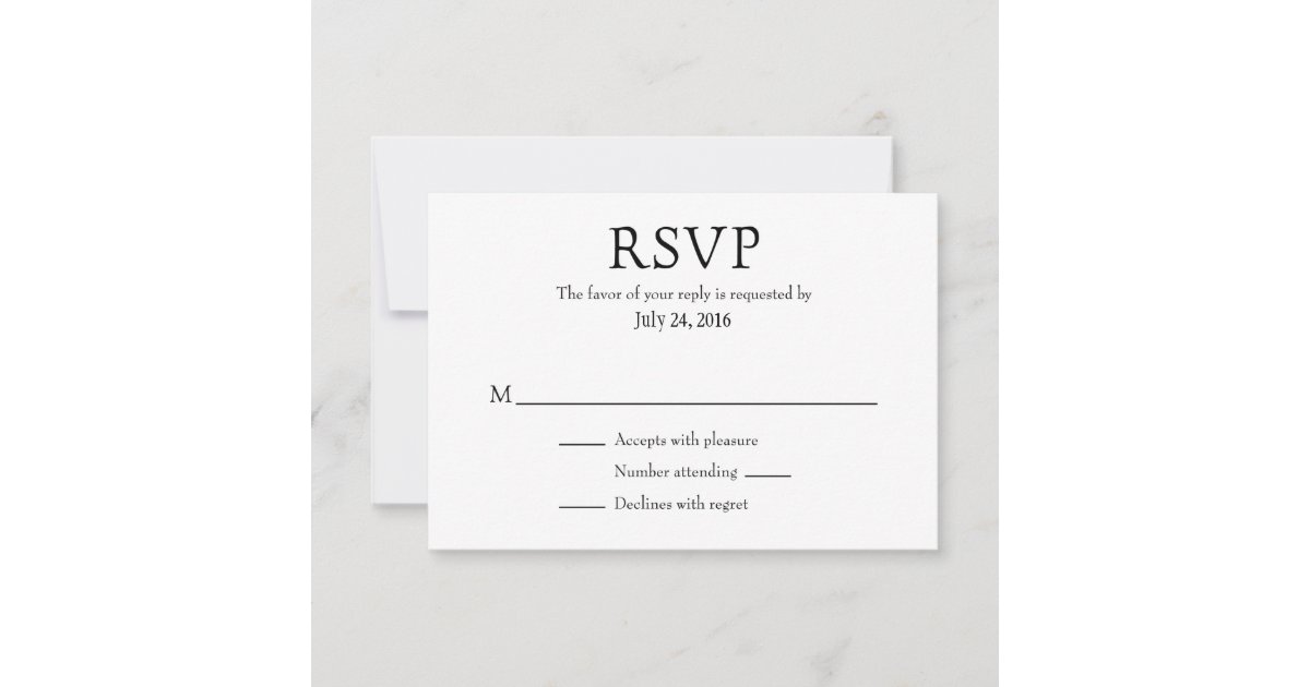 Plain Simple Wedding RSVP Cards | Zazzle