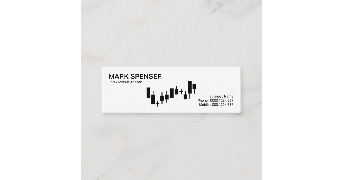 Plain Simple White Stock Exchange Graph Forex Mini Business Card | Zazzle