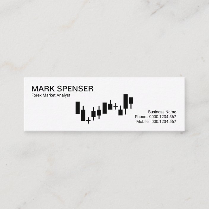 Plain Simple White Stock Exchange Graph Forex Mini Business Card ...