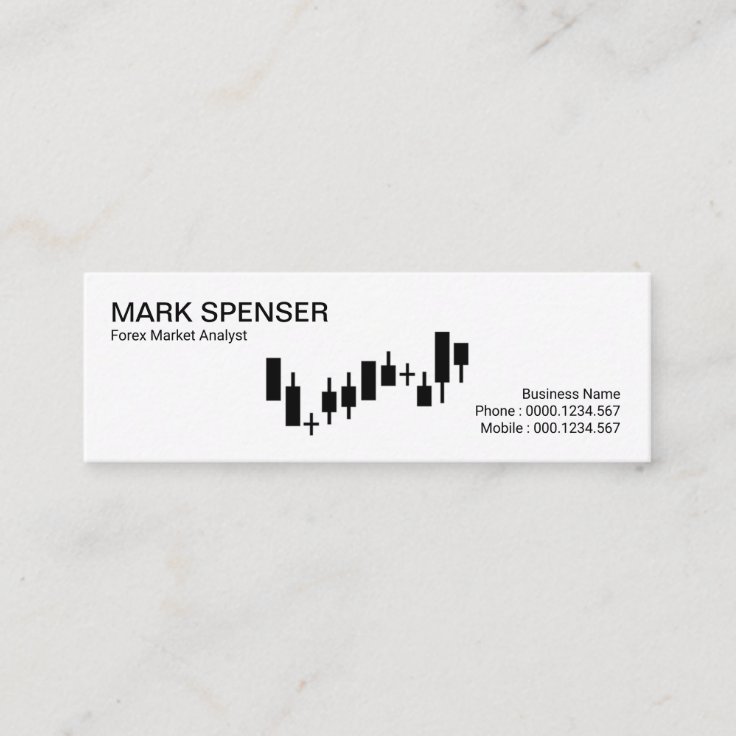 Plain Simple White Stock Exchange Graph Forex Mini Business Card | Zazzle