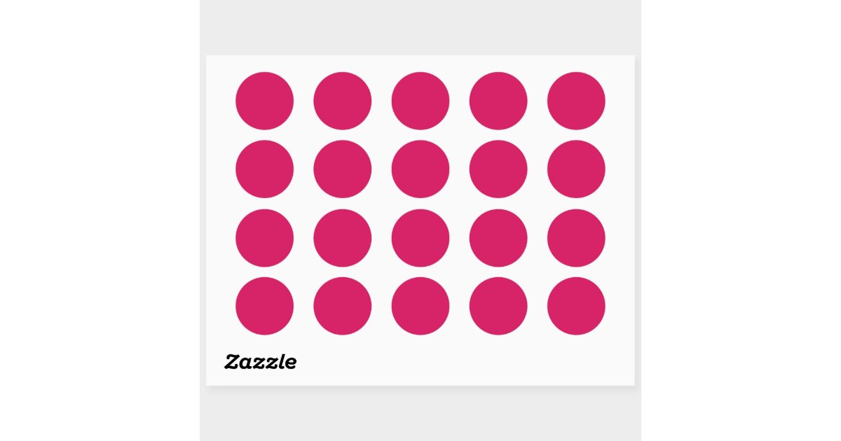 Plain solid color ruby red dark pink classic round sticker | Zazzle